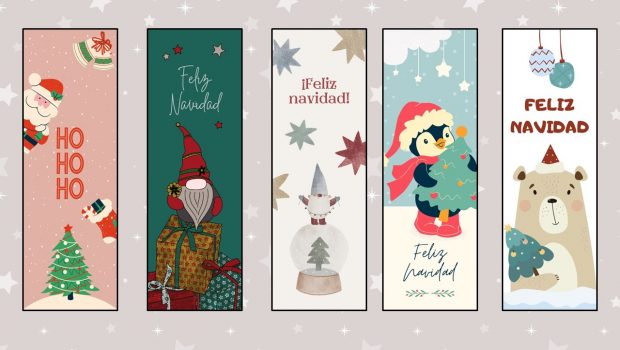 Colección de postales navideñas para colorear