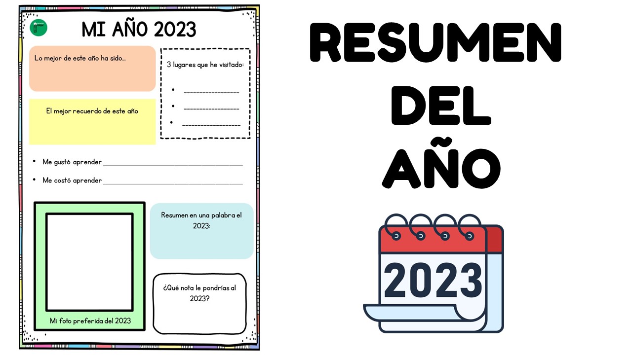Ficha resumen trabajamos la escritura creativa: "Mi año 2023 ...