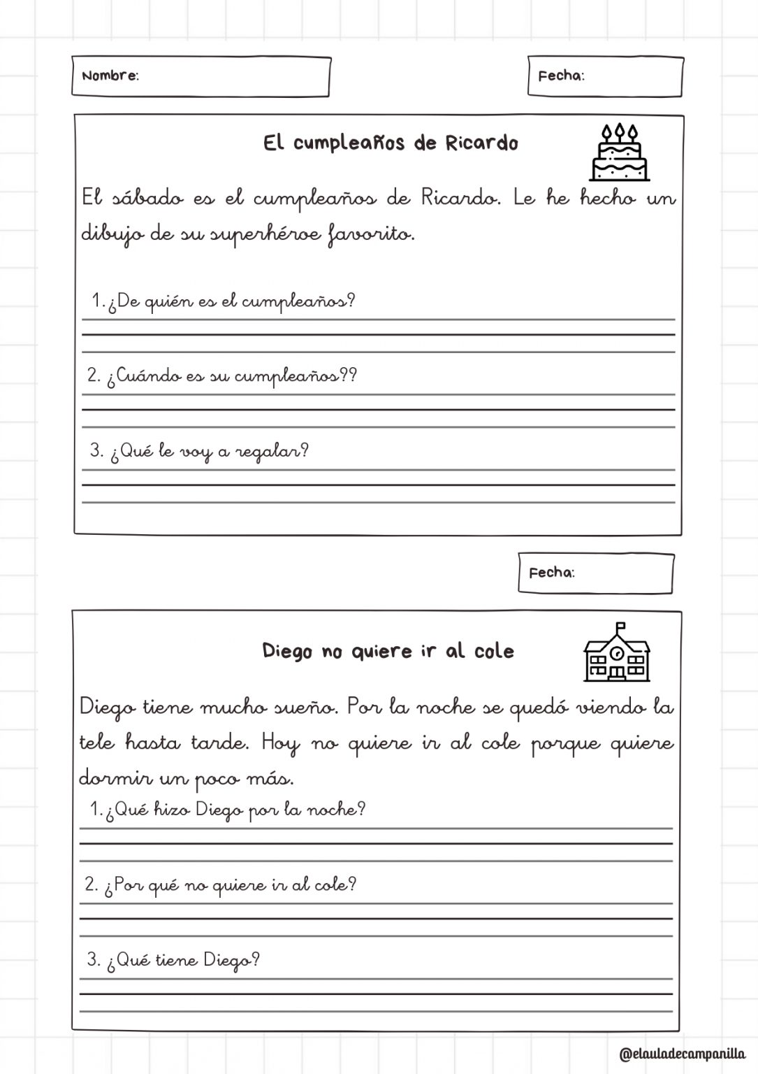 10 lecturas nivel inicial para trabajar la comprensión lectora ...