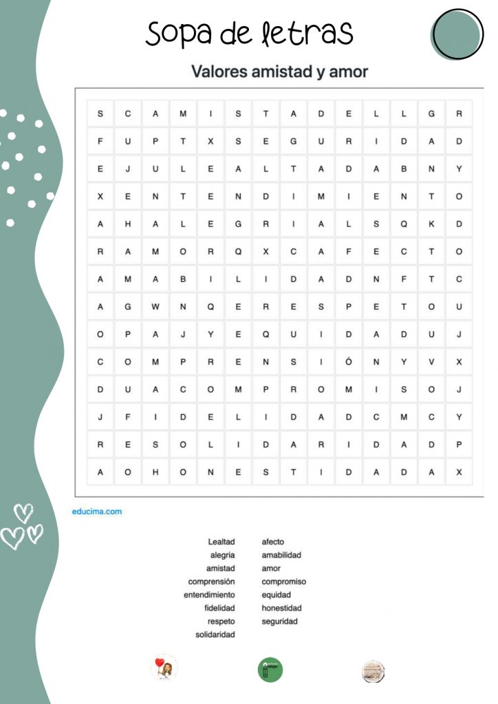 Actividades del amor y la amistad -Orientacion Andujar