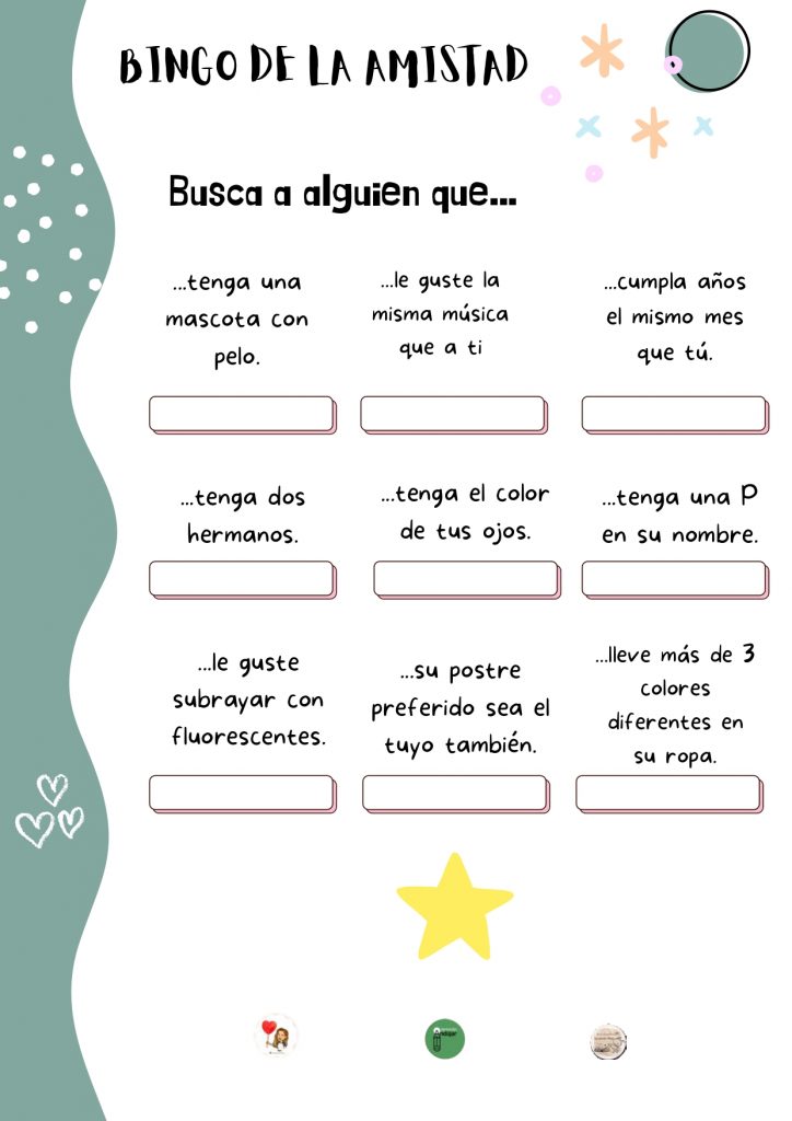 Actividades del amor y la amistad -Orientacion Andujar