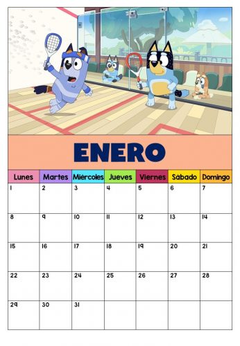 BONITO CALENDARIO PARA ANOTACIONES FAMILIA BLUEY NUEVO MODELO ...