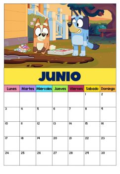 BONITO CALENDARIO PARA ANOTACIONES FAMILIA BLUEY NUEVO MODELO ...