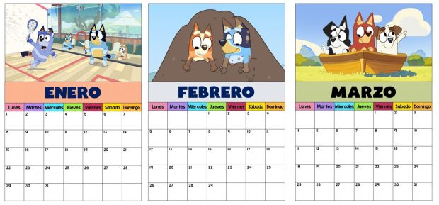 BONITO CALENDARIO PARA ANOTACIONES FAMILIA BLUEY NUEVO MODELO ...
