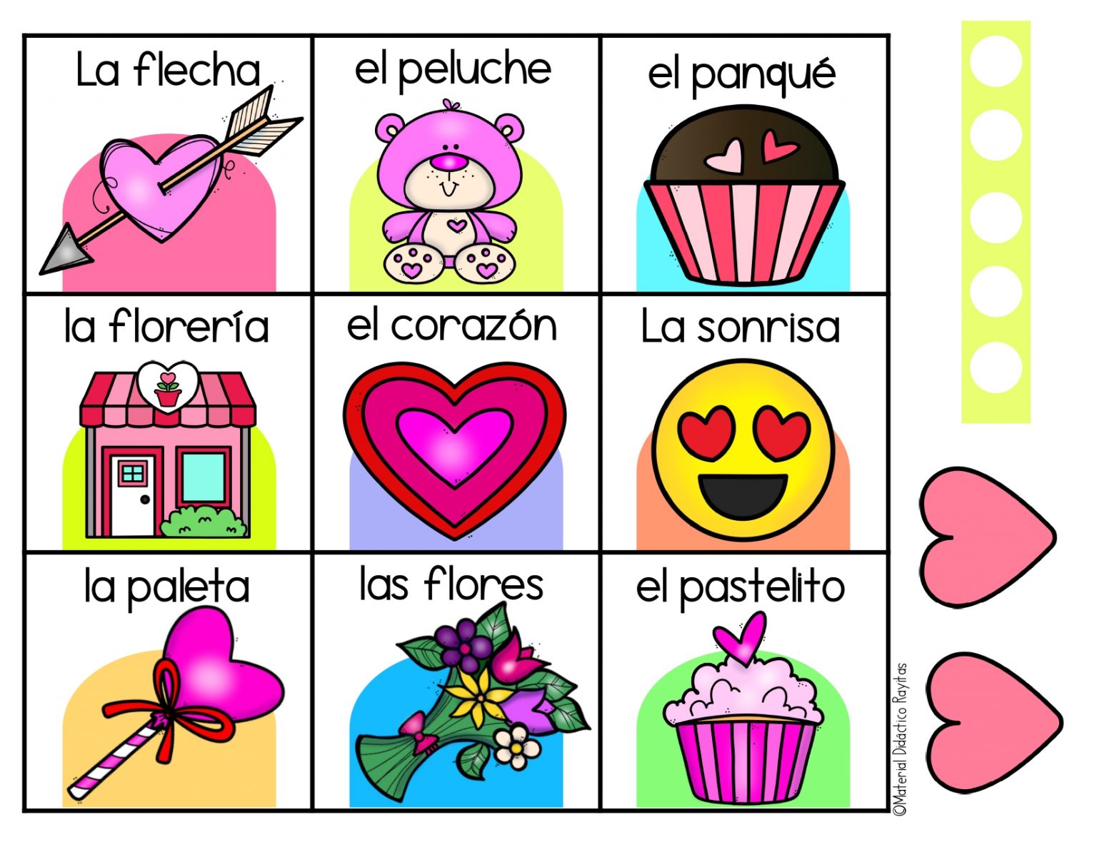 Bonito bingo para el día del amor y la amistad -Orientacion Andujar