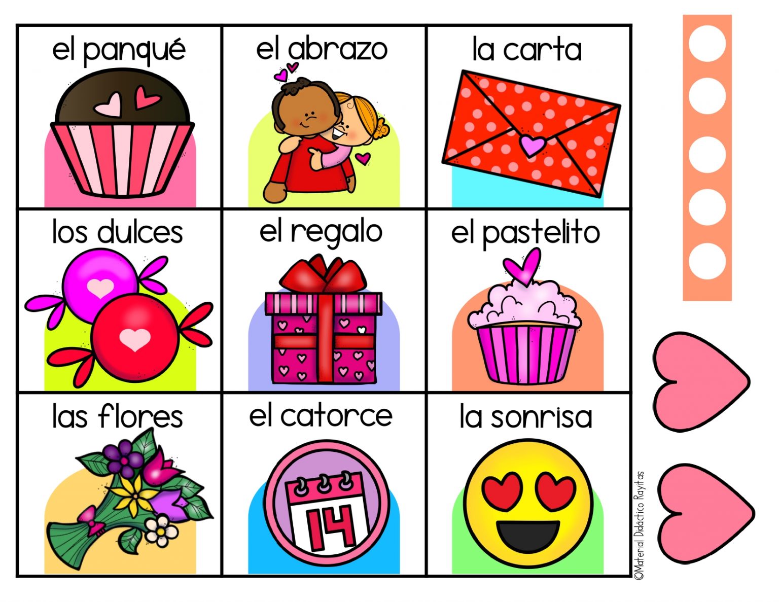 Bonito bingo para el día del amor y la amistad -Orientacion Andujar