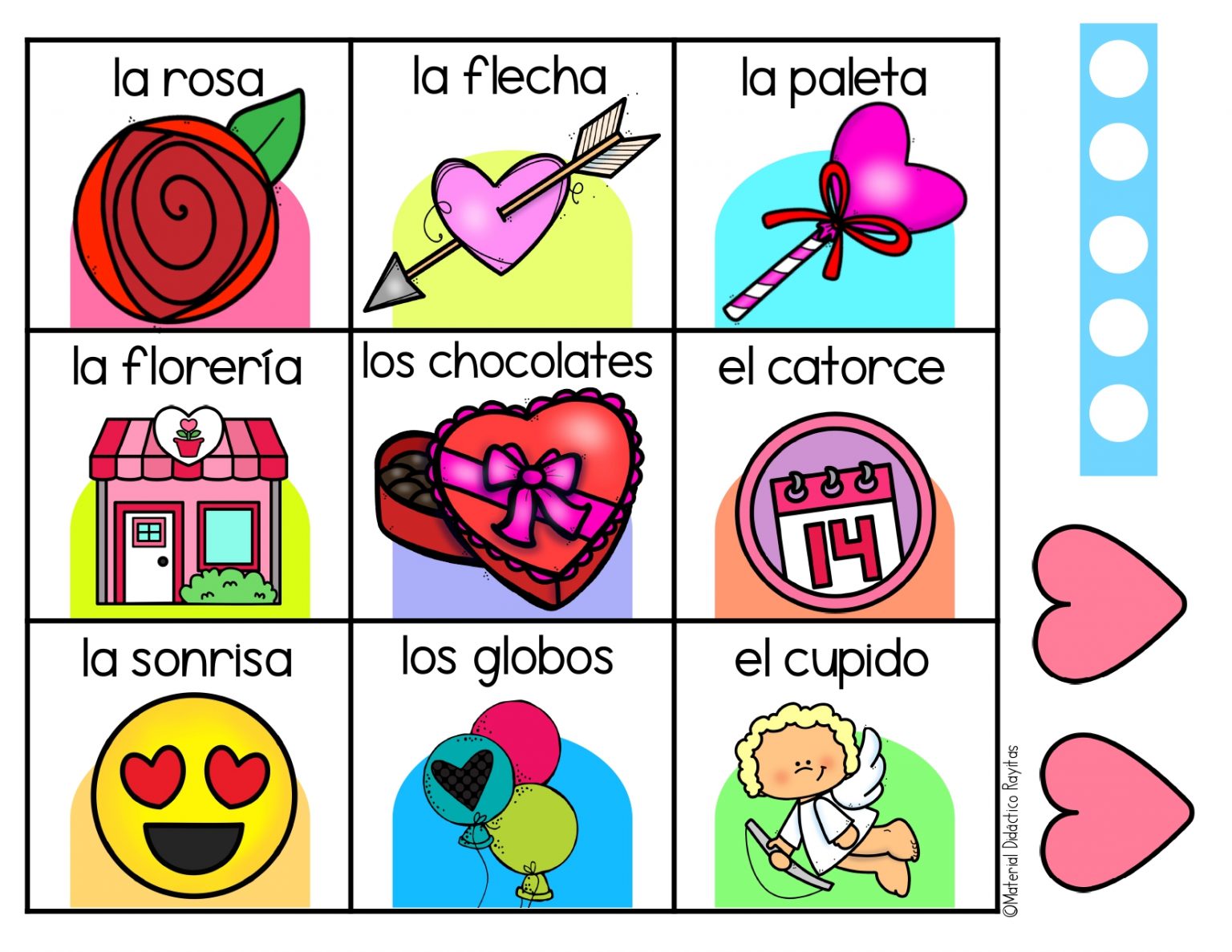 Bonito bingo para el día del amor y la amistad -Orientacion Andujar