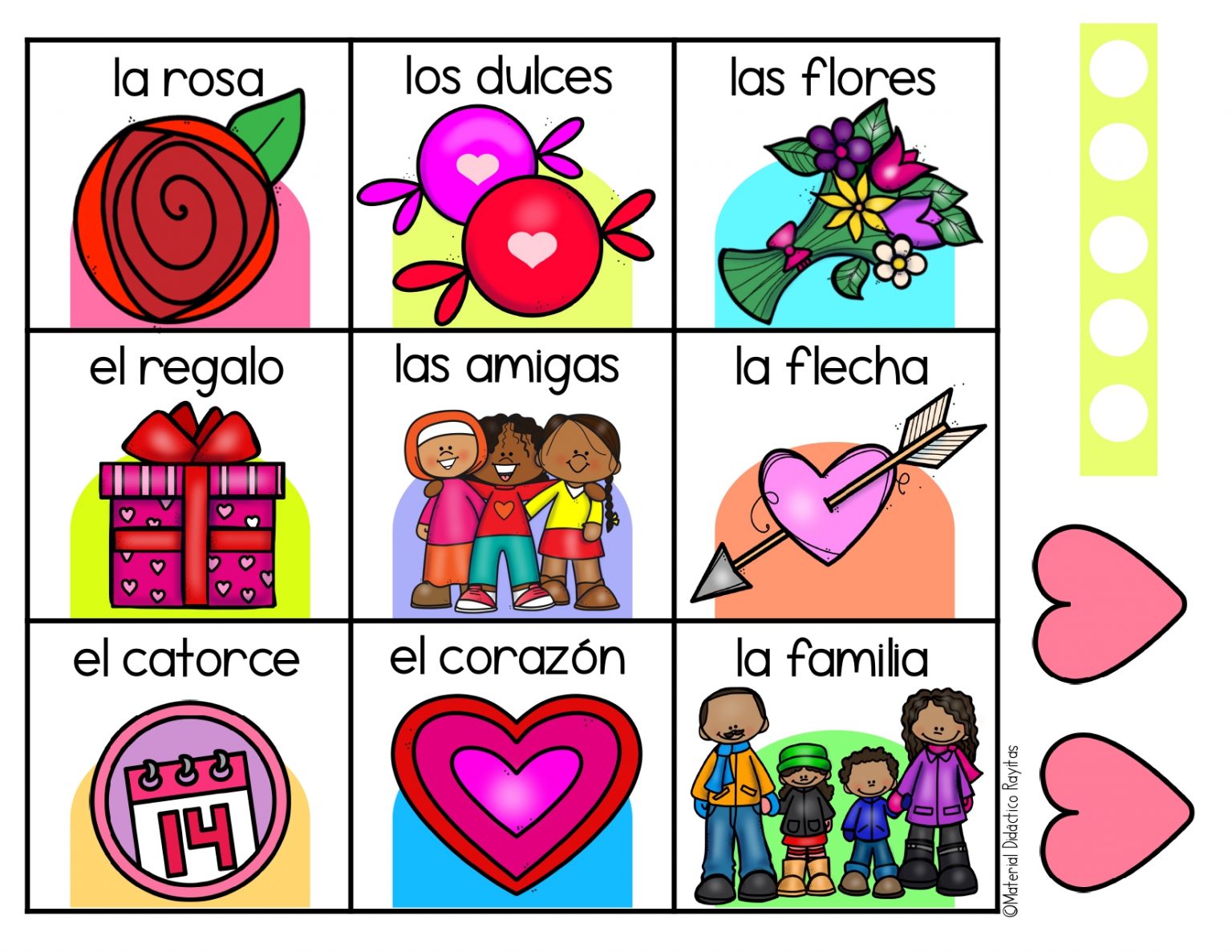 Bonito bingo para el día del amor y la amistad -Orientacion Andujar