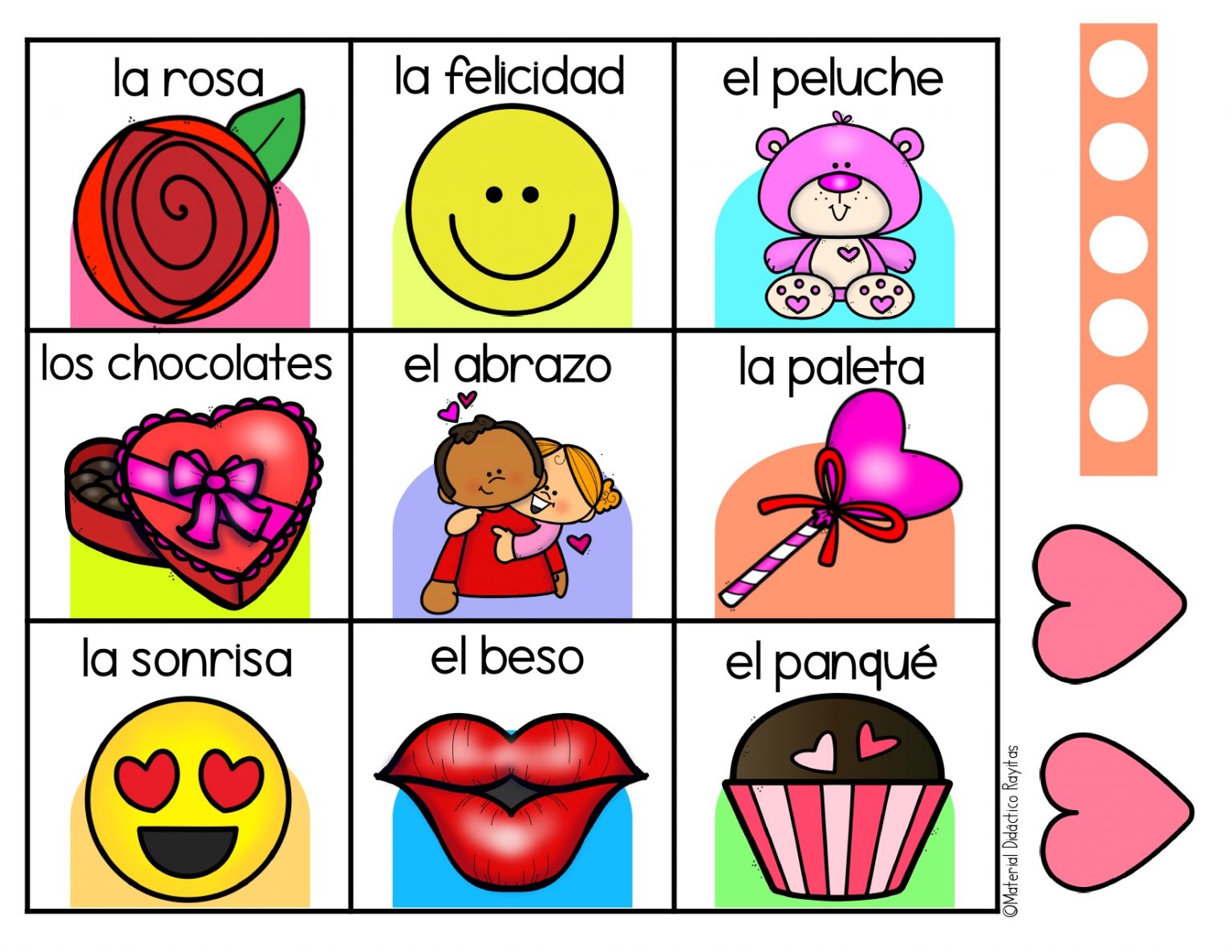 Bonito bingo para el día del amor y la amistad -Orientacion Andujar