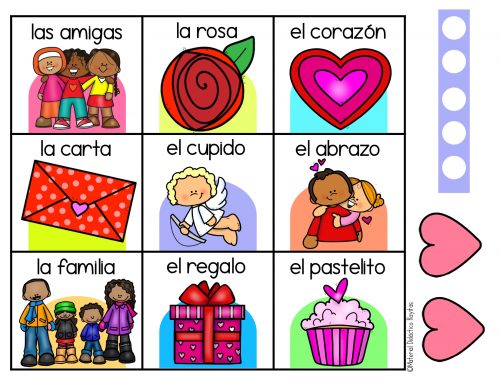 Bonito bingo para el día del amor y la amistad -Orientacion Andujar