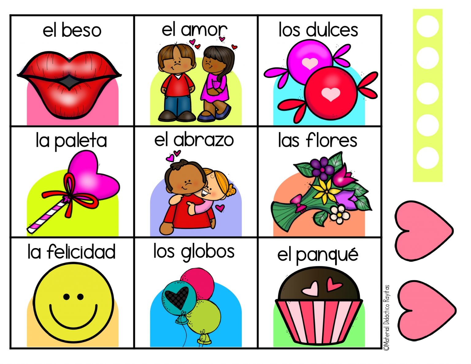 Bonito bingo para el día del amor y la amistad -Orientacion Andujar