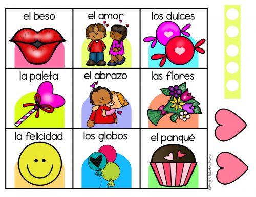 Bonito bingo para el día del amor y la amistad -Orientacion Andujar