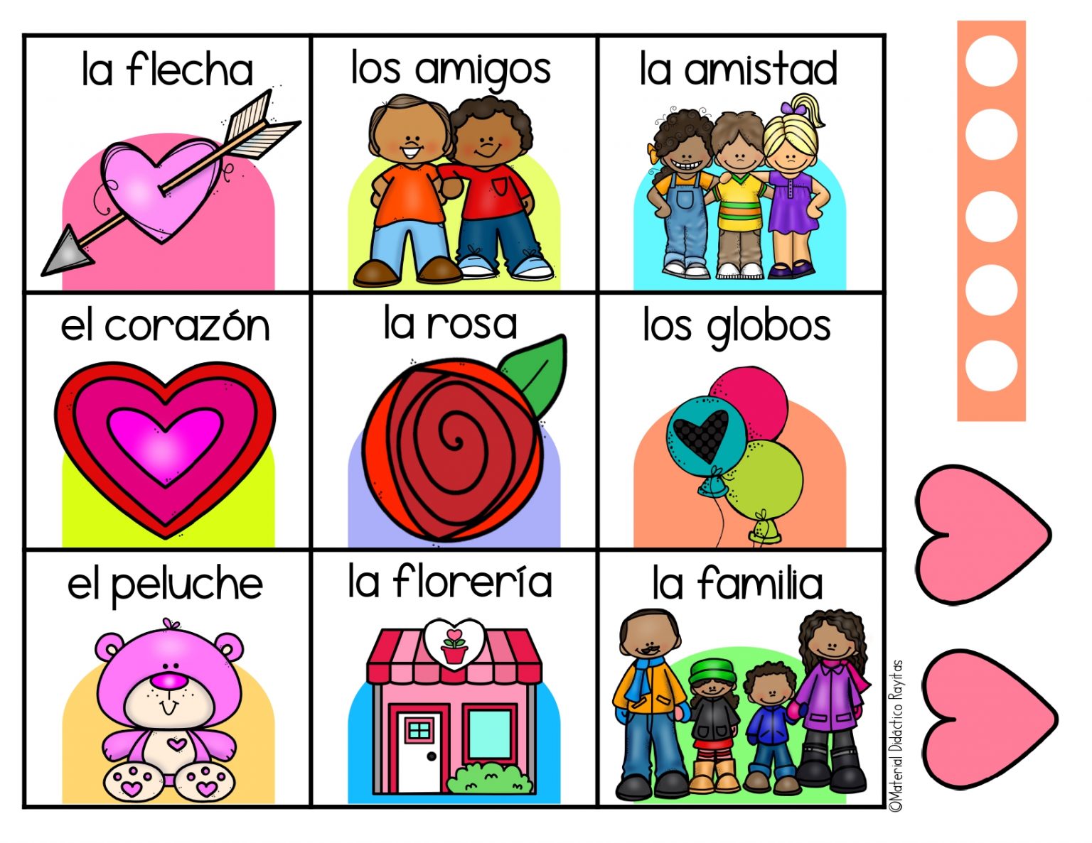 Bonito bingo para el día del amor y la amistad -Orientacion Andujar