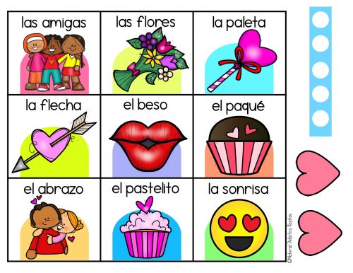 Bonito bingo para el día del amor y la amistad -Orientacion Andujar