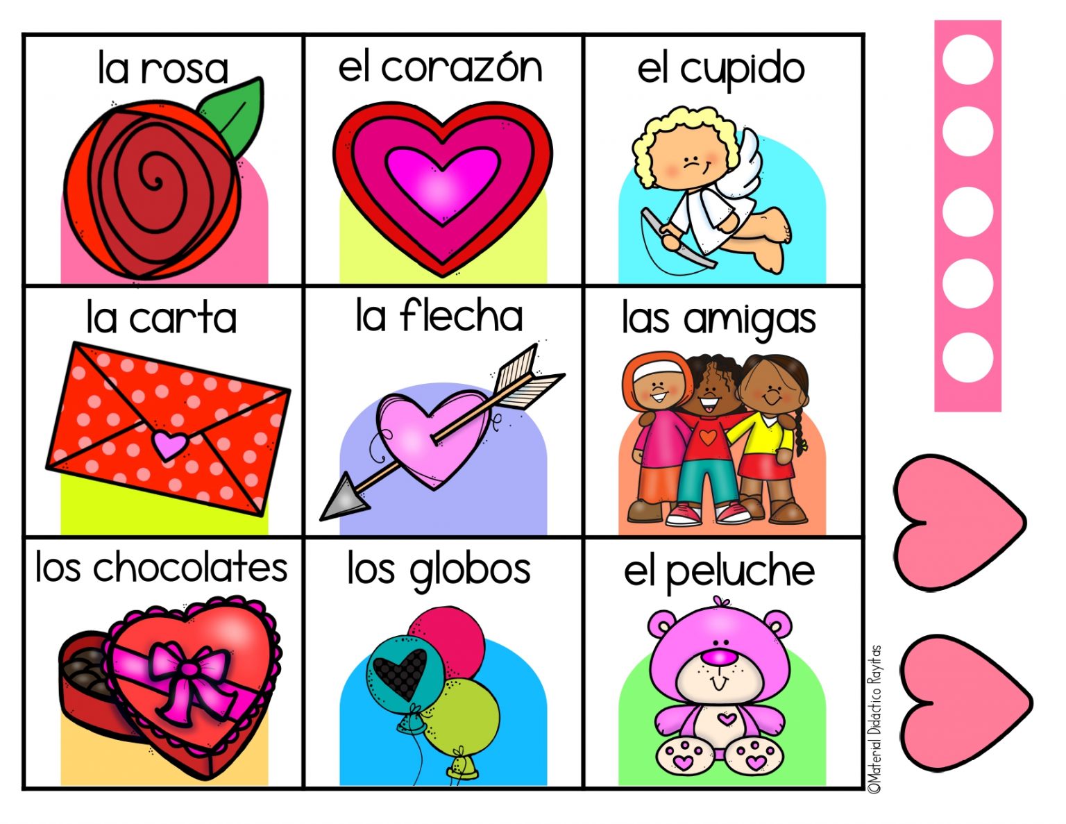 Bonito bingo para el día del amor y la amistad -Orientacion Andujar