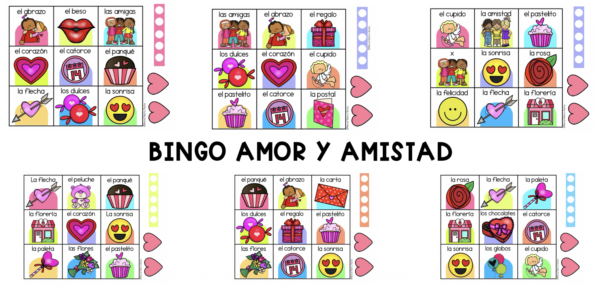Bonito bingo para el día del amor y la amistad -Orientacion Andujar