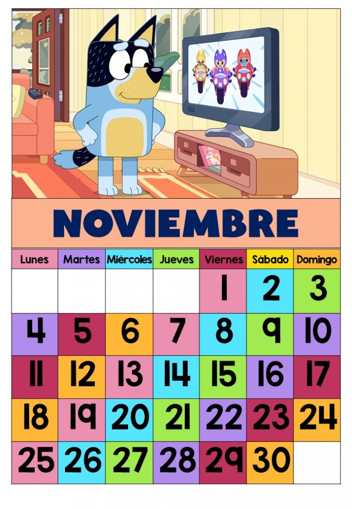 CALENDARIO BONITO PARA ANOTACIONES FAMILIA BLUEY NUEVAS IMAGENES ...