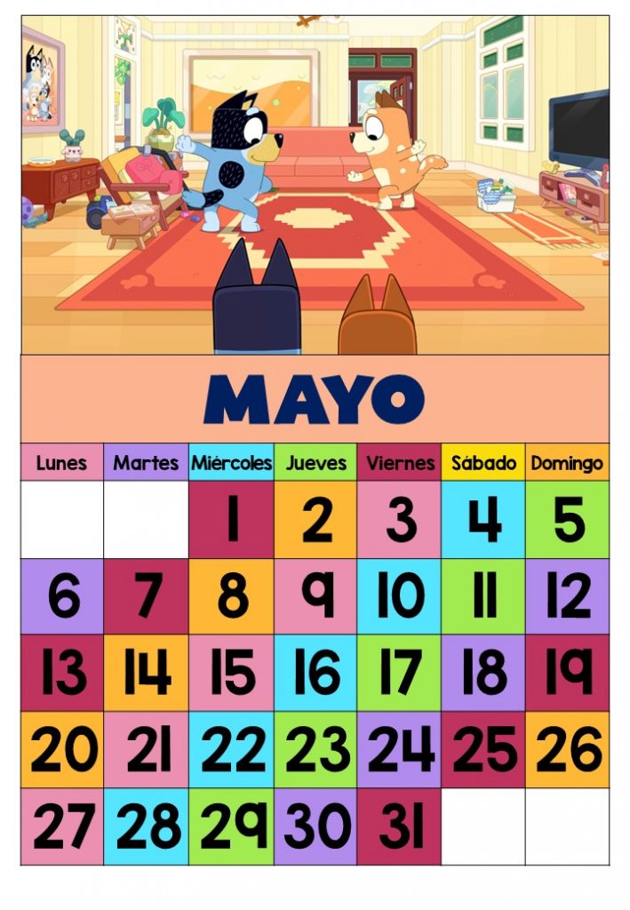 CALENDARIO BONITO PARA ANOTACIONES FAMILIA BLUEY NUEVAS IMAGENES ...