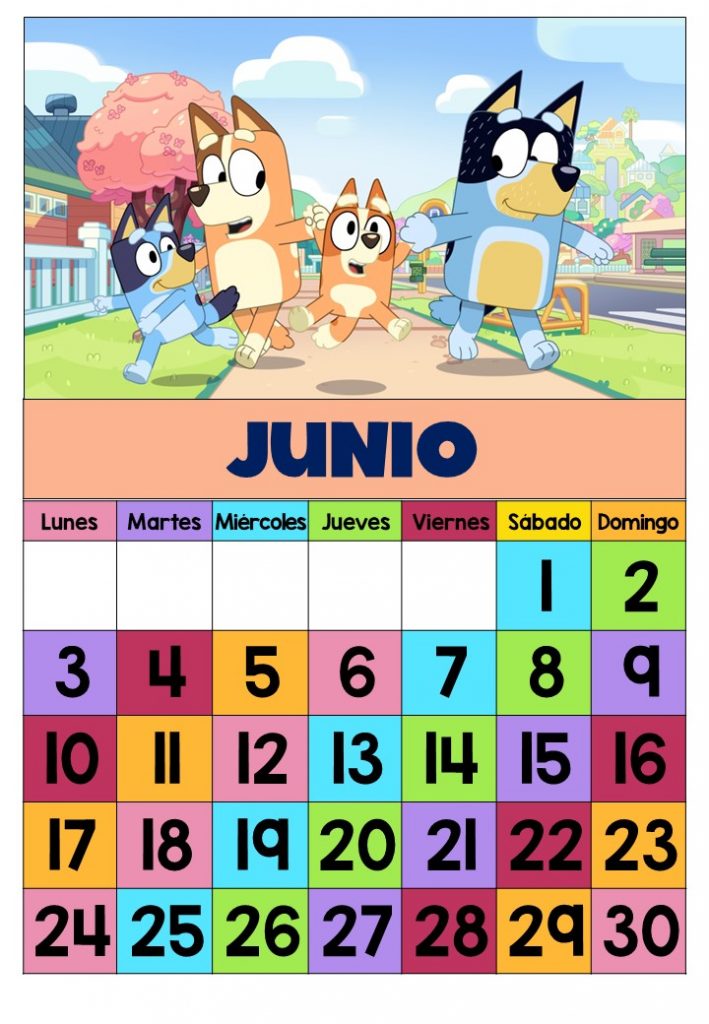 CALENDARIO BONITO PARA ANOTACIONES FAMILIA BLUEY NUEVAS IMAGENES ...