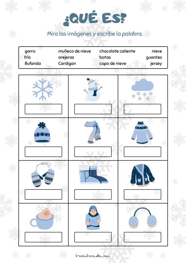 Libro de fichas para trabajar el invierno los primeros días de clase ...