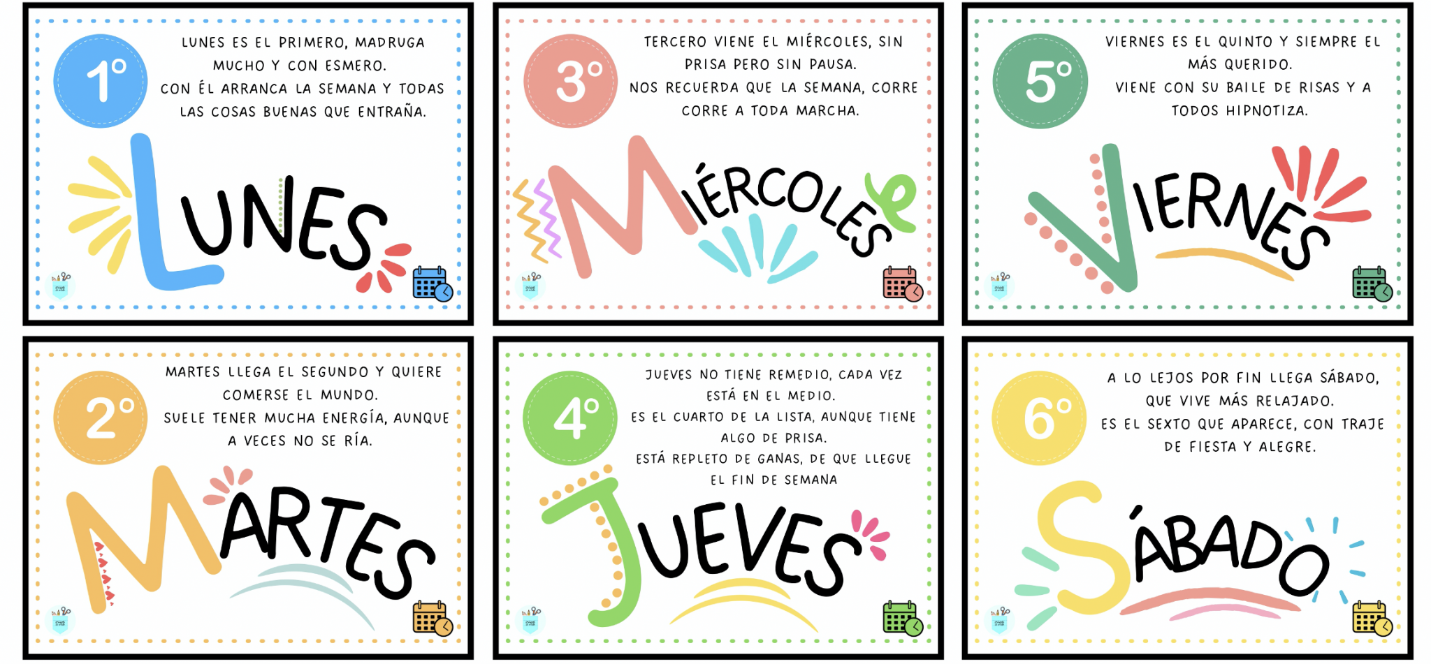 Poesías para trabajar cada uno de los días de la semana -Orientacion ...