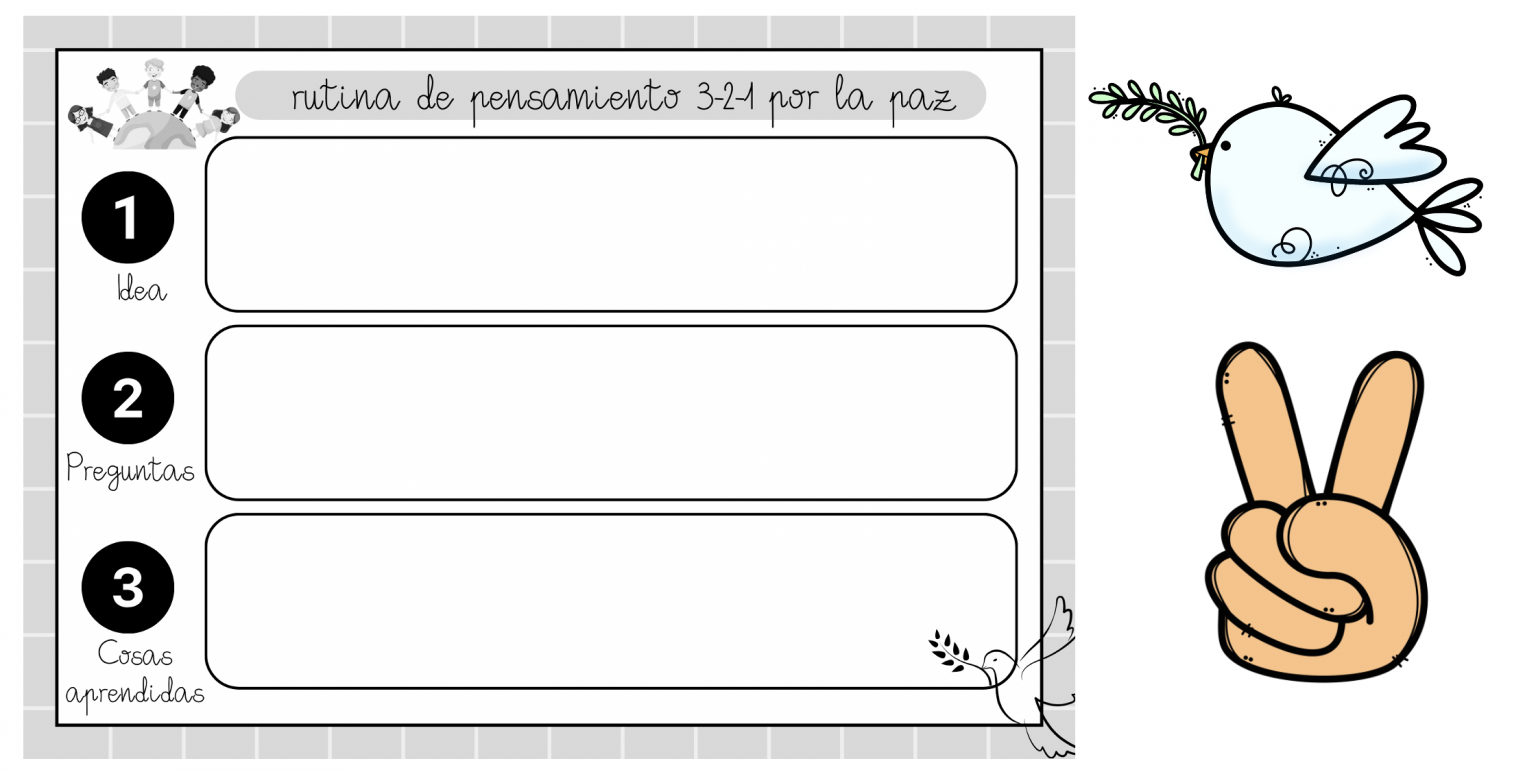 RUTINA DE PENSAMIENTO 3-2-1 POR LA PAZ -Orientacion Andujar