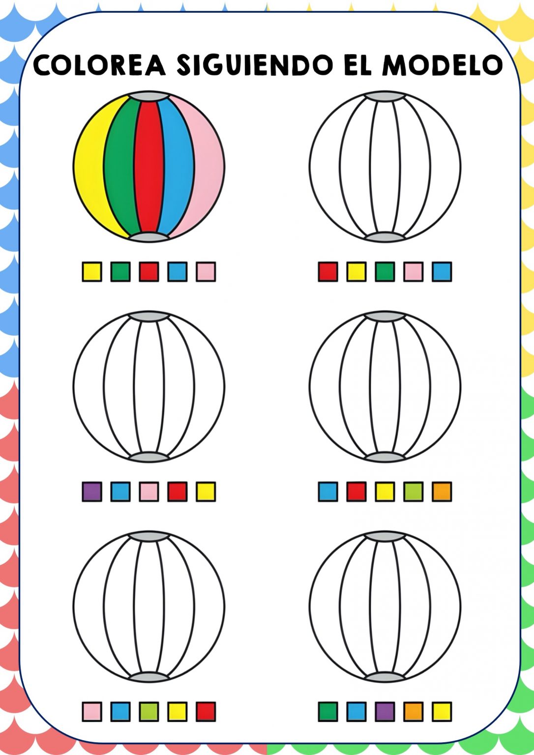 Trabajamos la atención COLOREA SIGUIENDO EL MODELO -Orientacion Andujar