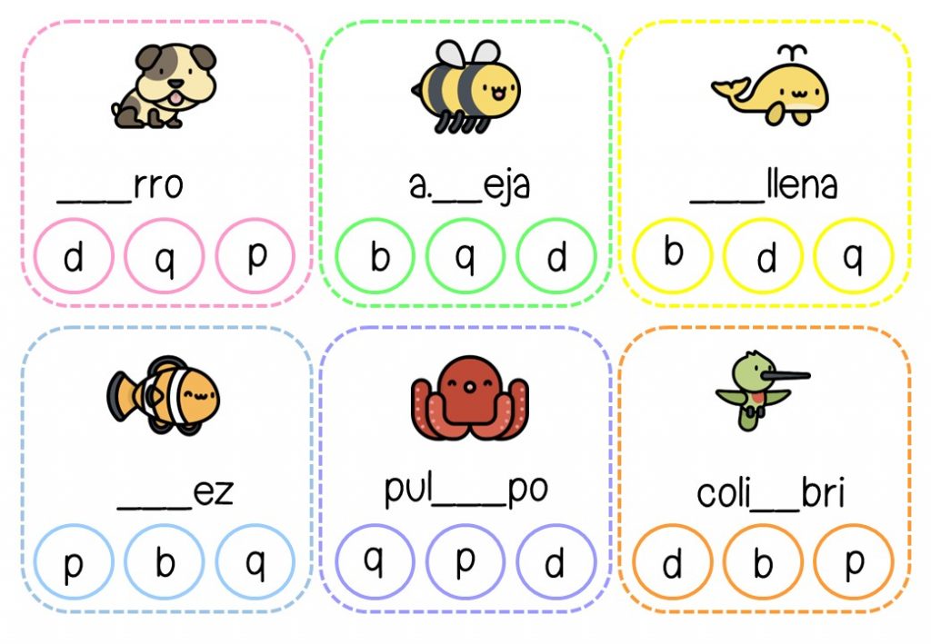 Trabajamos la diferenciación de letras p-b-d-q -Orientacion Andujar