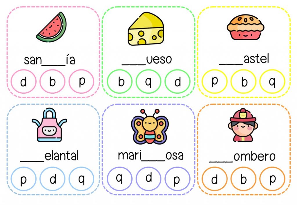 Trabajamos la diferenciación de letras p-b-d-q -Orientacion Andujar