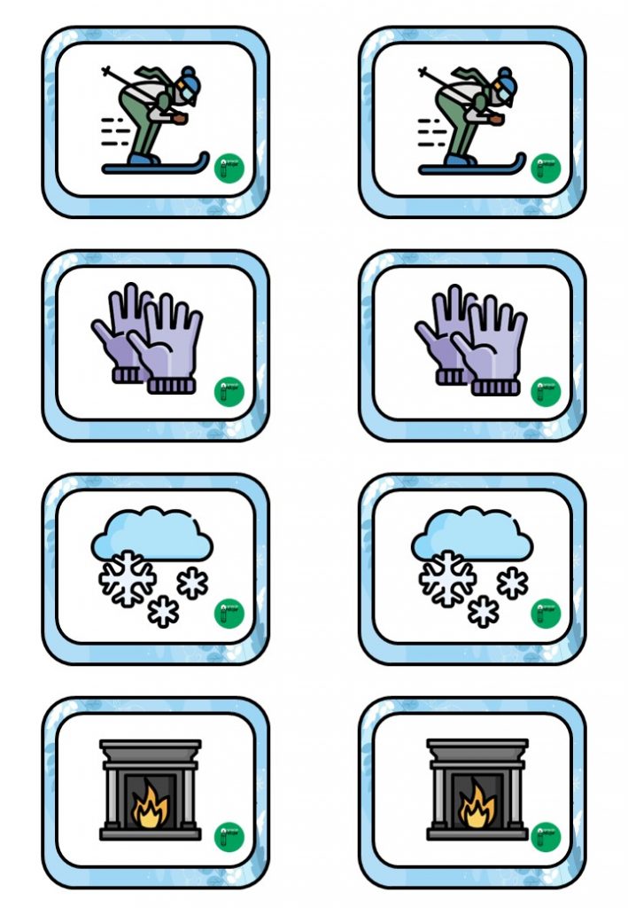 Divertido memory con vocabulario e imagenes de invierno -Orientacion ...
