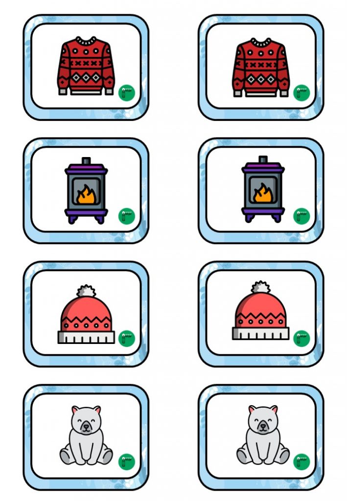 Divertido memory con vocabulario e imagenes de invierno -Orientacion ...