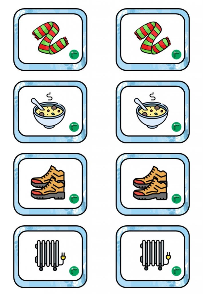 Divertido memory con vocabulario e imagenes de invierno -Orientacion ...