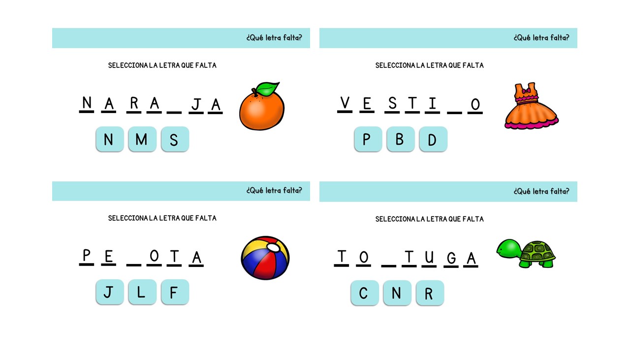 Conciencia fonológica: ¿Qué letra falta? -Orientacion Andujar