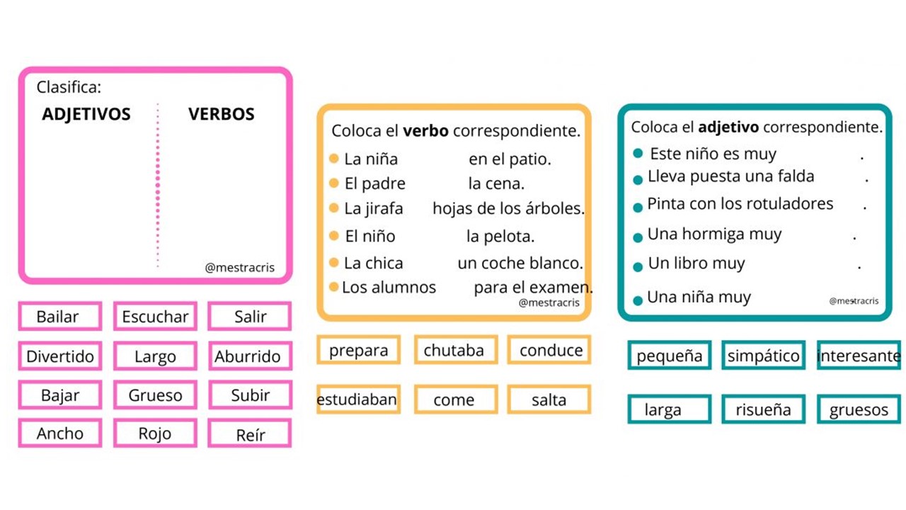 Educarteeducarse Sustantivos Adjetivos Y Verbos