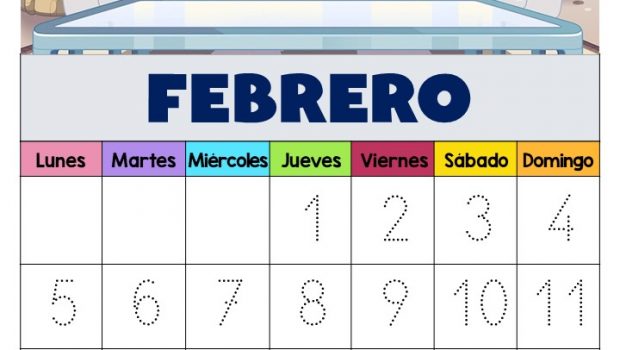 Calendario punteado de FEBRERO 2024 para escritura numérica Familia ...