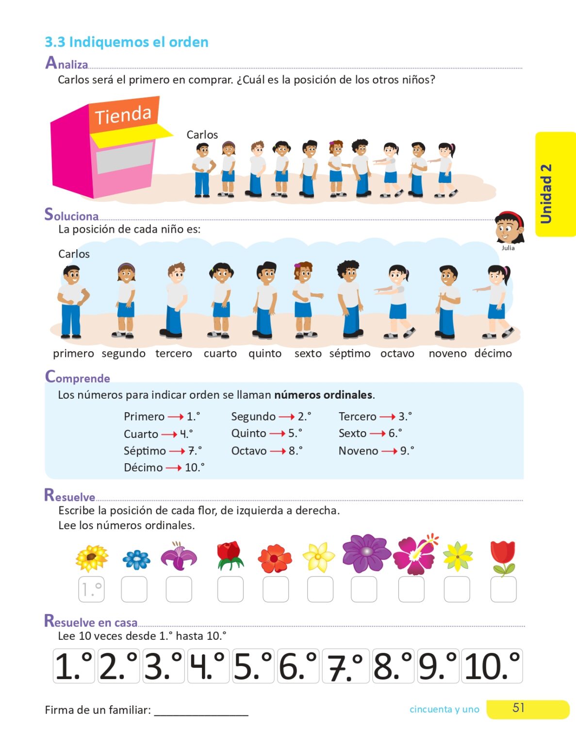 Cuaderno de trabajo Conozcamos los números hasta 10 y ordinales hasta ...