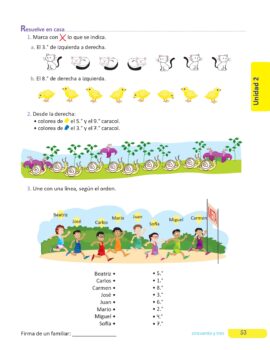 Cuaderno de trabajo Conozcamos los números hasta 10 y ordinales hasta ...