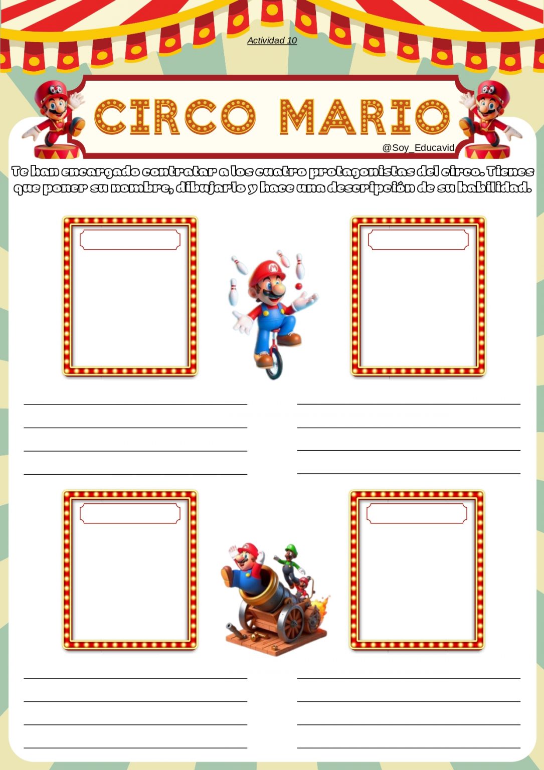 Ejercicios para practicar la escritura creativa con Super Mario ...
