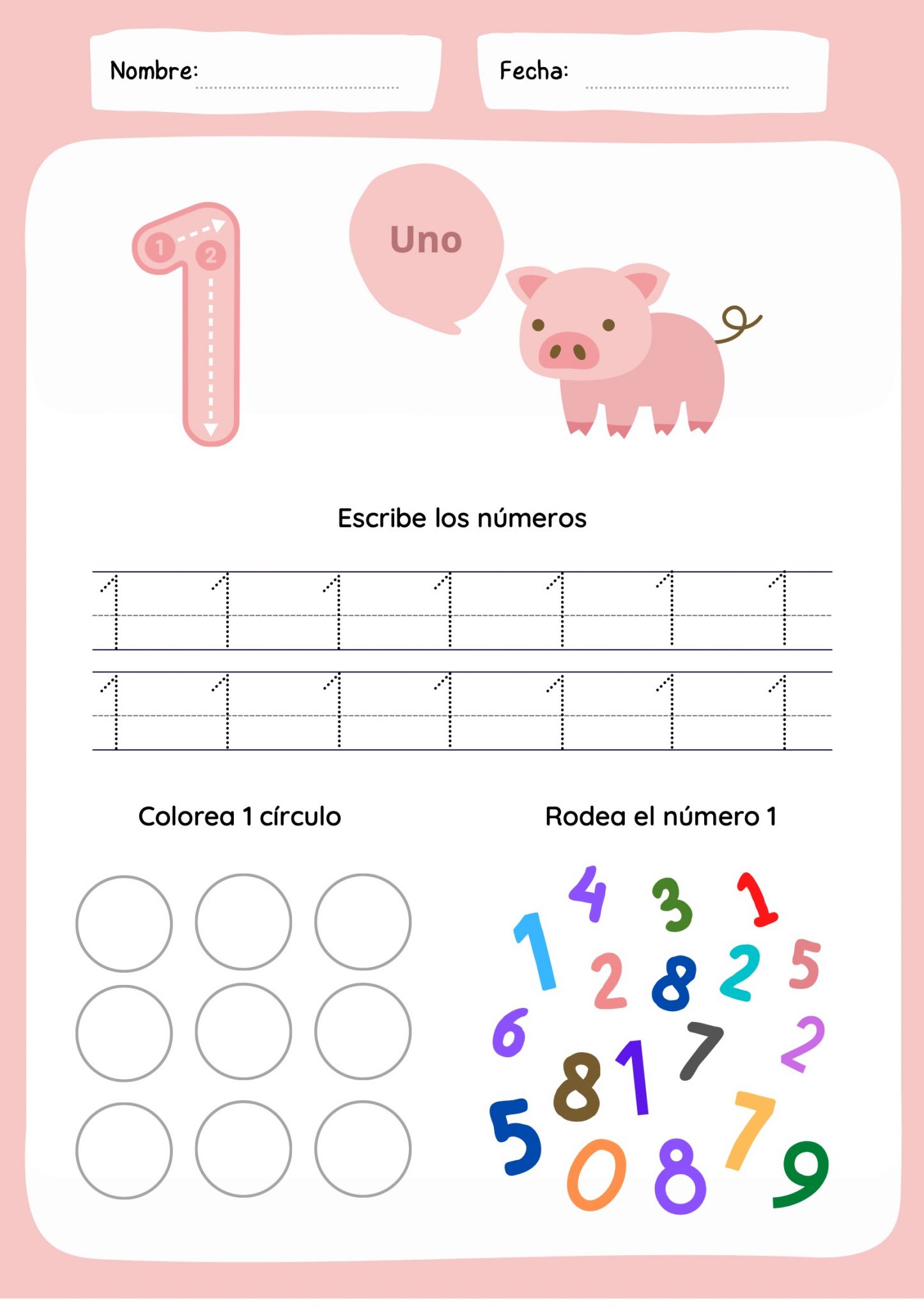 FICHAS DIVERTIDAS PARA TRABAJAR LOS NÚMEROS EN INFANTIL -Orientacion ...