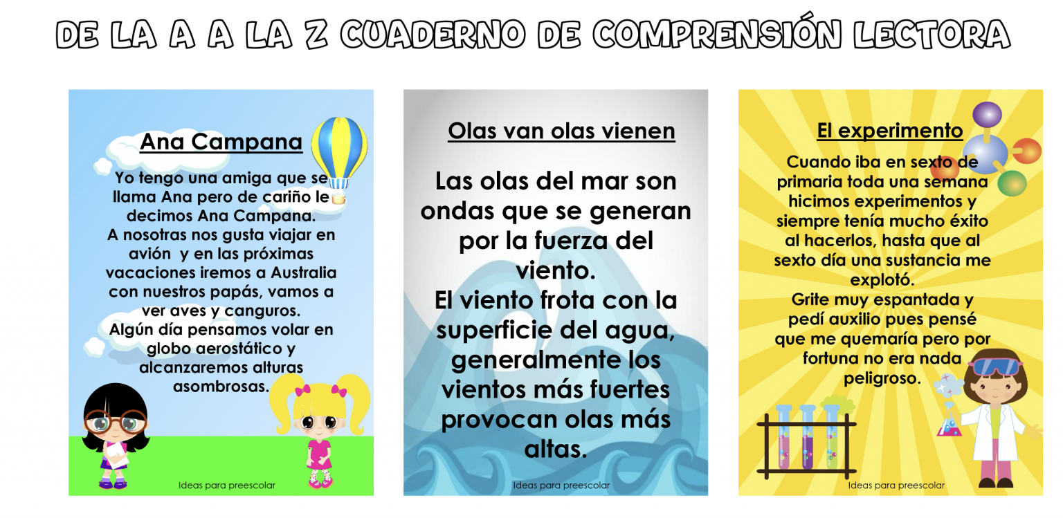 Fantástico cuaderno de comprensión lectora con todas las letras del ...