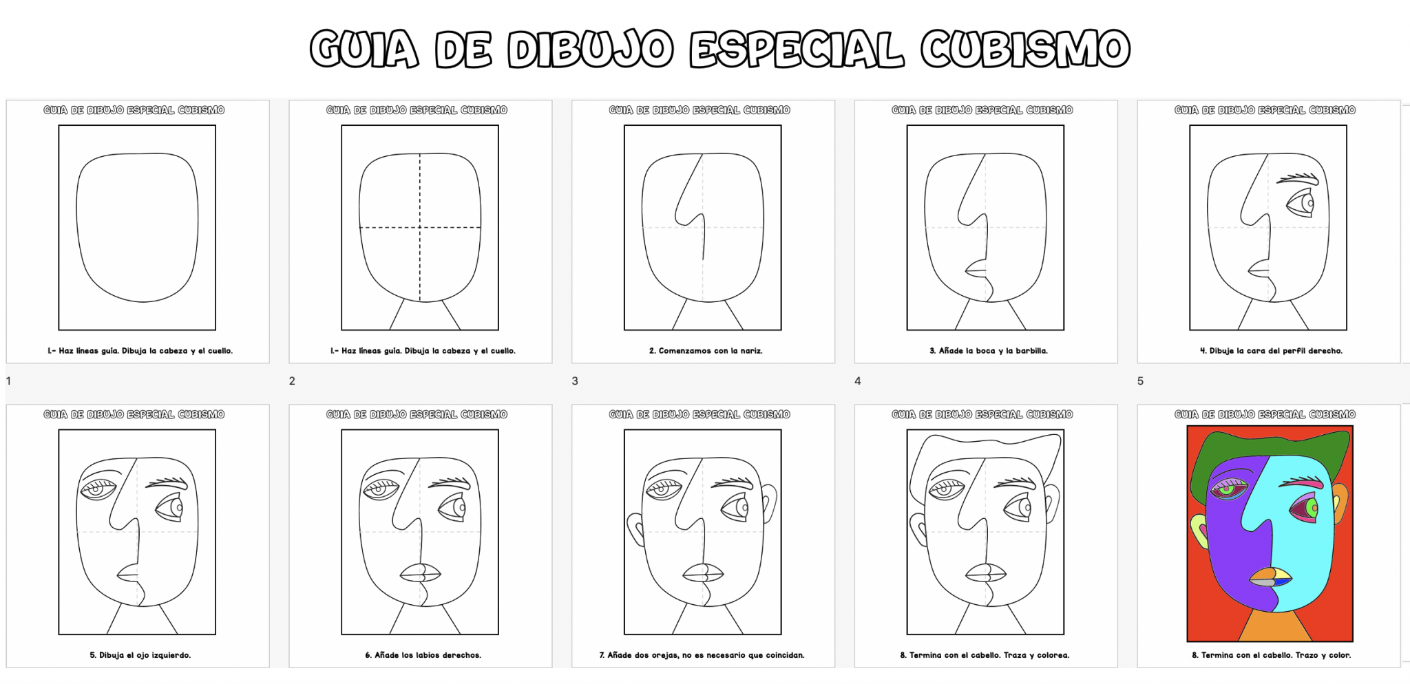 Manualidades divertidas GUIA DE DIBUJO ESPECIAL CUBISMO -Orientacion ...