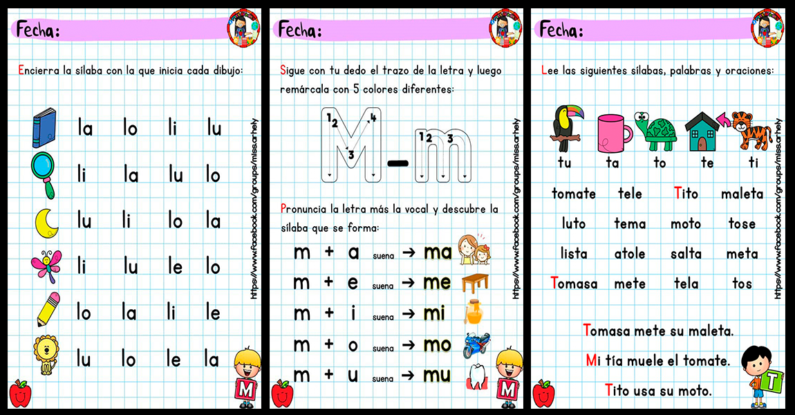 Cuadernillo lectura de palabras y oraciones con SÍLABAS SIMPLES😷 O que ...
