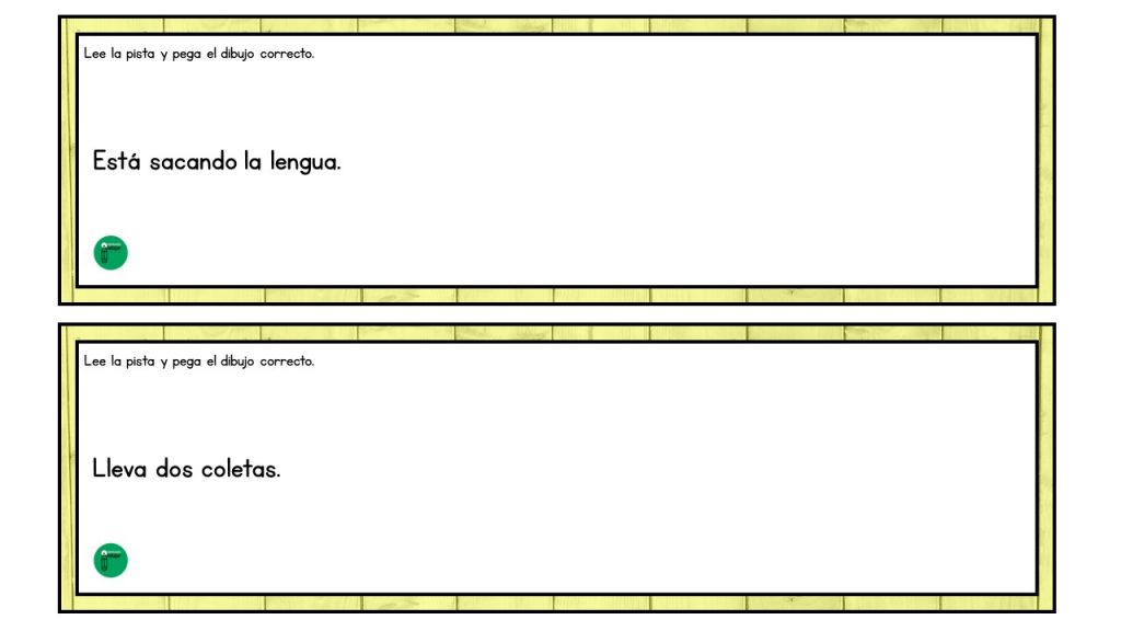 Tarjetas de comprensión lectora con pistas -Orientacion Andujar
