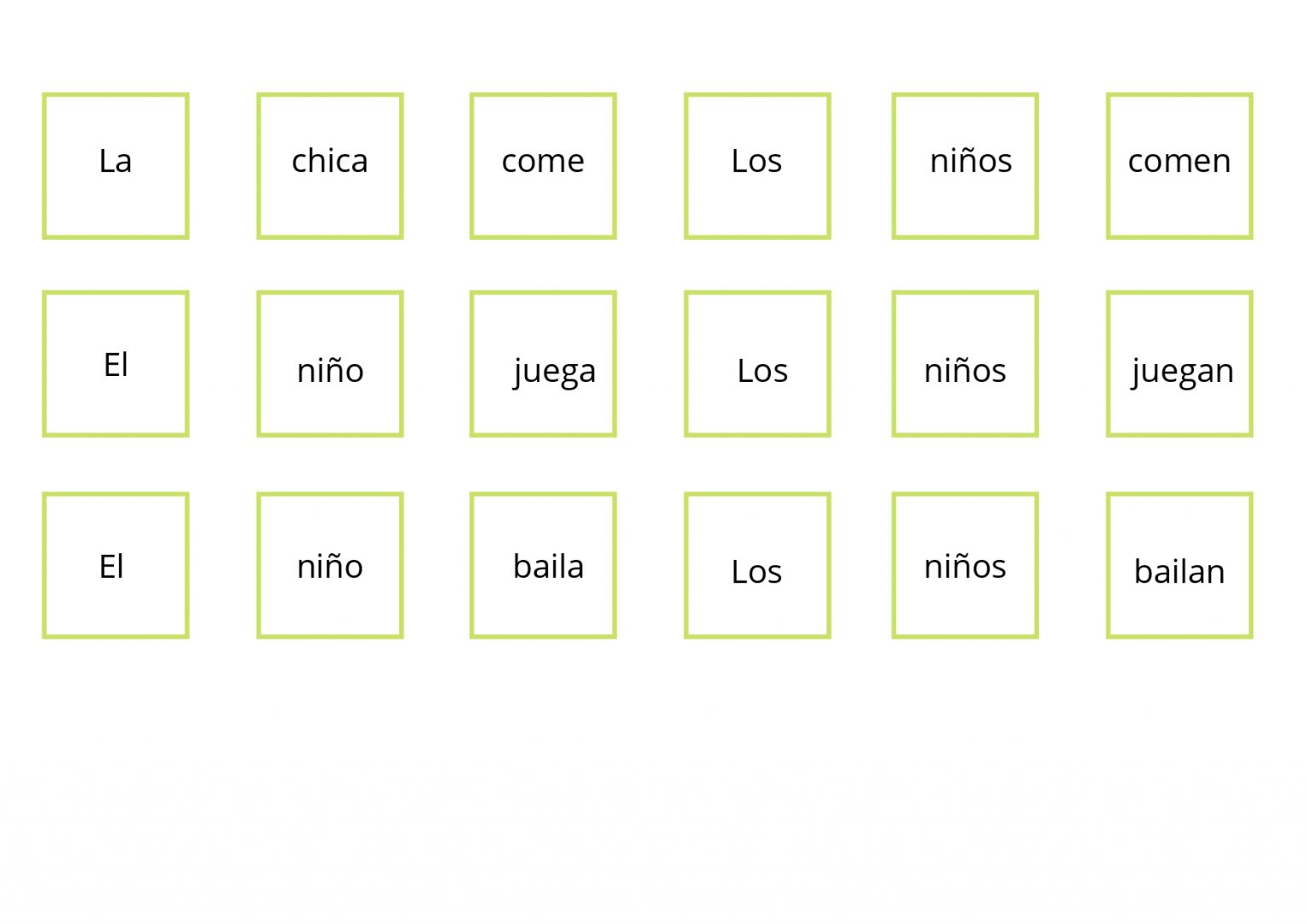 Actividad manipulativa: Vamos a hacer frases -Orientacion Andujar