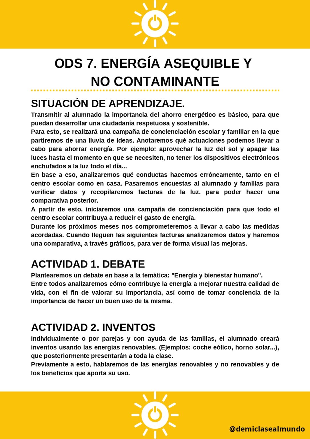 17 propuestas de Situaciones de Aprendizaje sobre cada uno de los ODS ...
