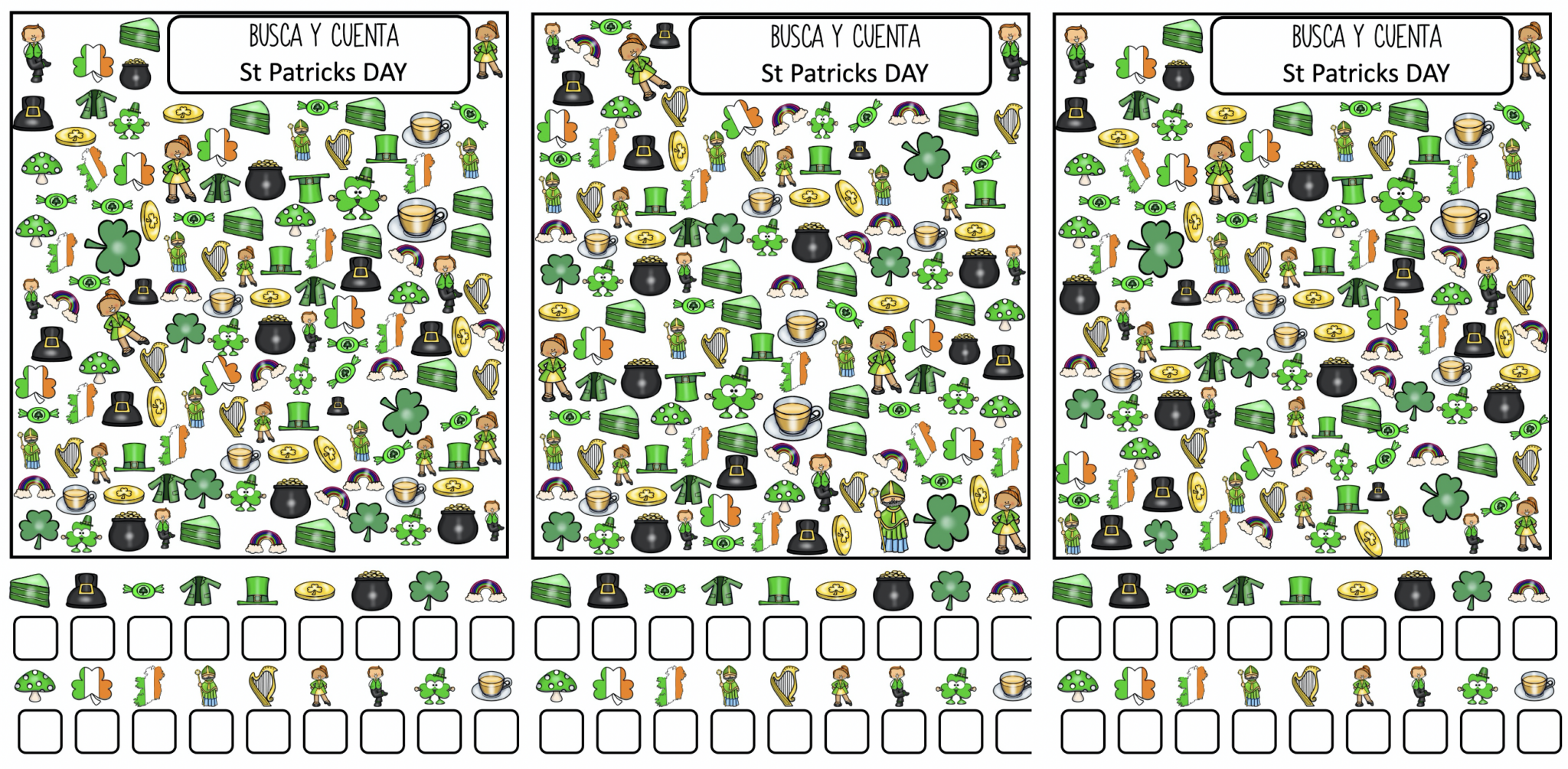 BUSCA Y CUENTA ESPECIAL BUSCA Y CUENTA St Patricks DAY I SPY ...
