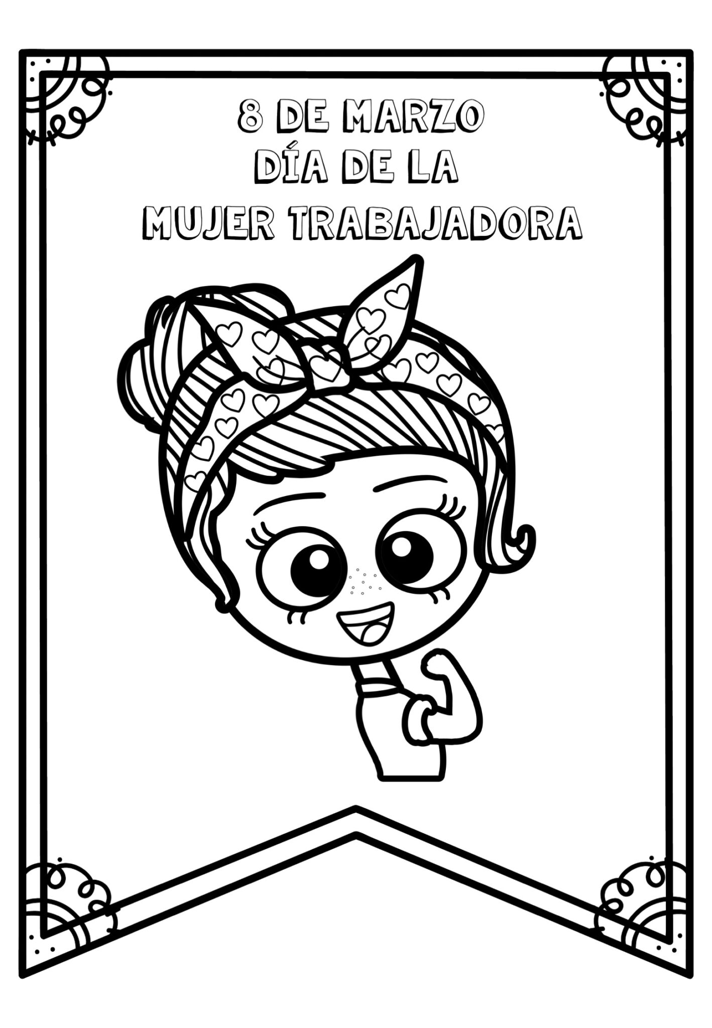 VAMOS A COLOREAR Banderines para el 8 de marzo DÍA DE LA MUJER ...
