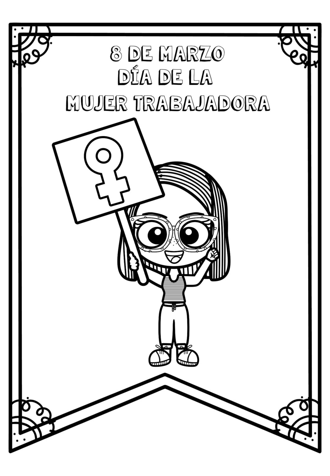 VAMOS A COLOREAR Banderines para el 8 de marzo DÍA DE LA MUJER ...