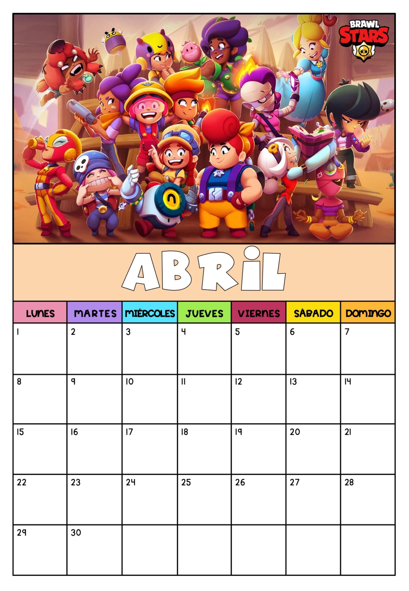 CALENDARIO ANOTACIONES ABRIL 2024 BONITOS MODELOS -Orientacion Andujar