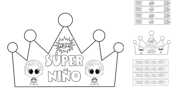 CORONAS DÍA DEL NIÑO 2024 bonitos modelos para colorear -Orientacion ...